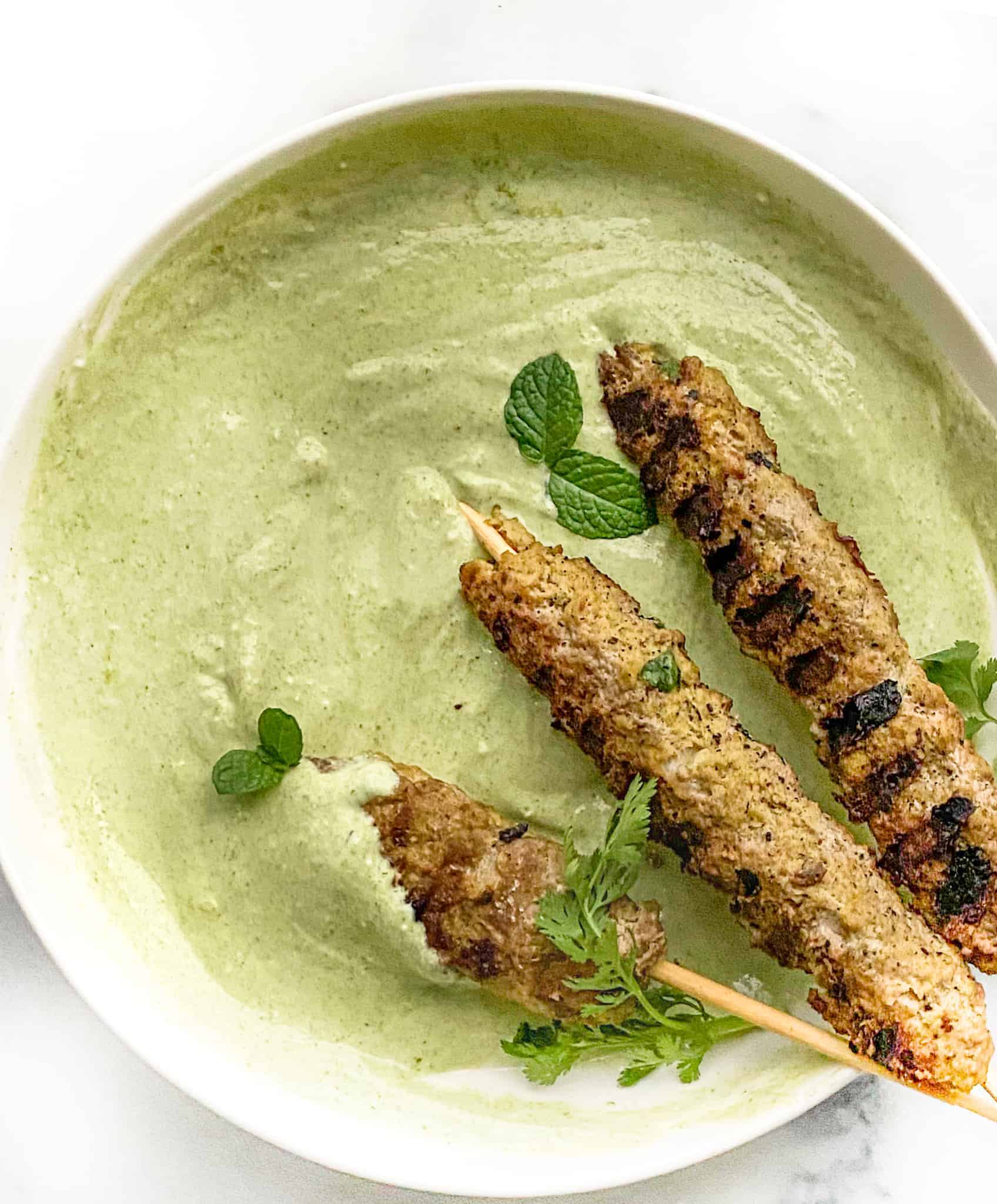 Cilantro Chutney Raita-Indian Yogurt Sauce - Feast with Safiya