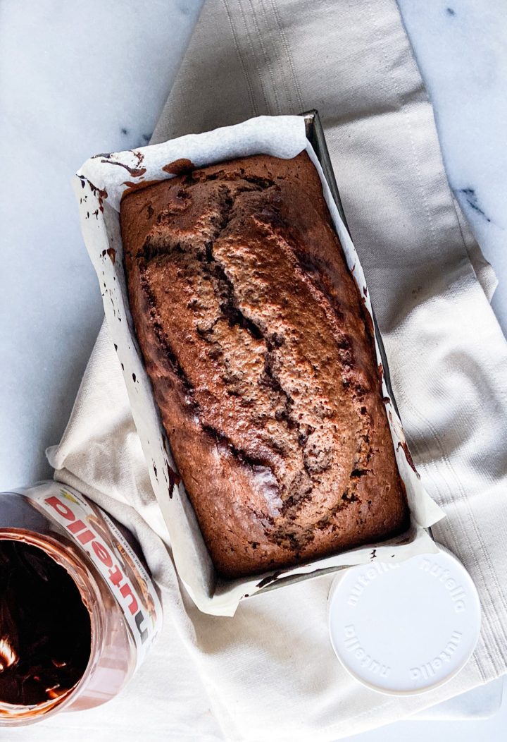 Nutella Loaf Cake with Nutella Ganache - Feast with Safiya