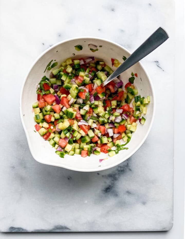 Kachumber Salad-Cucumber Tomato Salad Recipe - Feast with Safiya